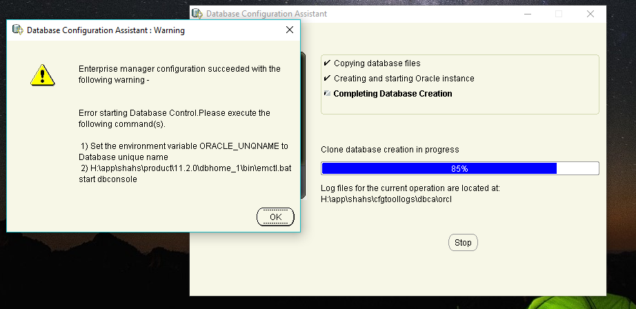 Orafaq Forum Windows Oracle Database 11g R2 Enterprise Manager Configuration Warnings 7397