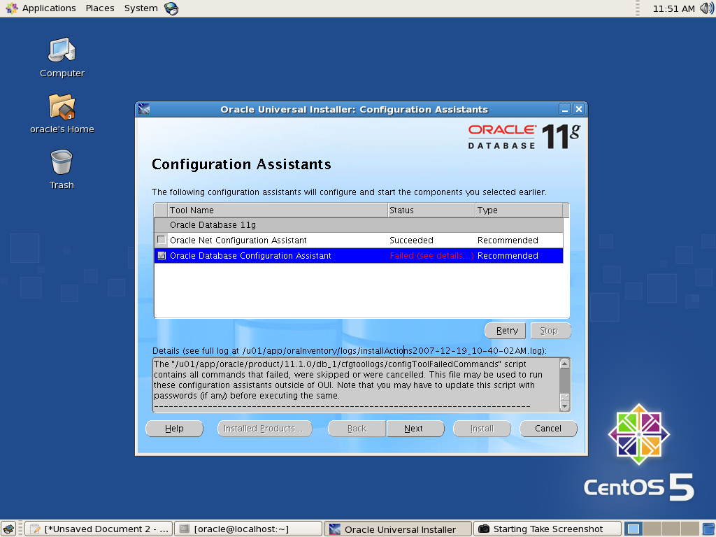 Orafaq Forum Linux Oracle Database Configuration Assistant Failed On Centos 50