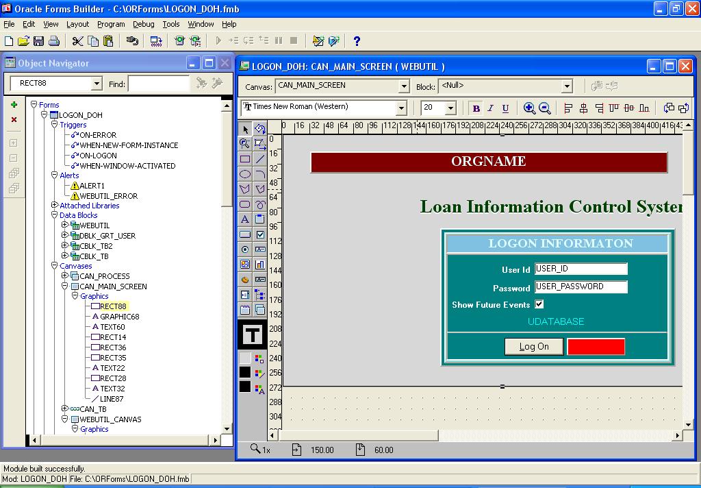 Orafaq Forum Forms Blank Pagegreyed Out Displayed When Trying To Run A Logon Form 